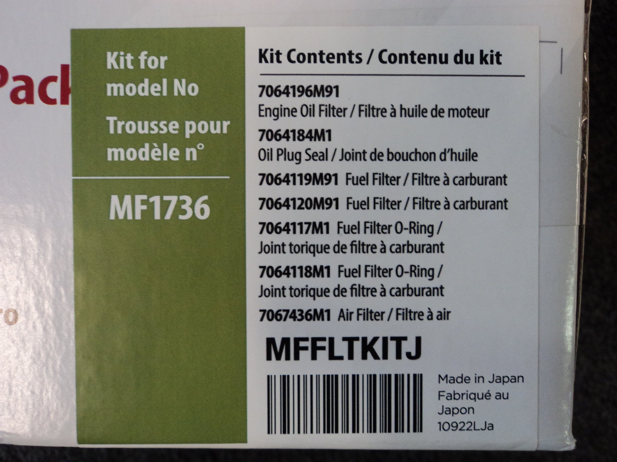 MFFLTKITJ - 1736, Massey Ferguson Filter Maintenance – Roudebush Equipment